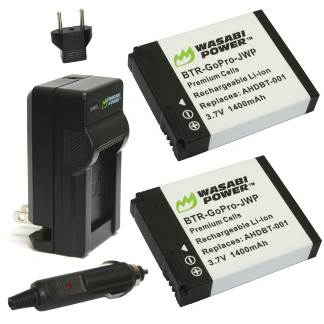 Wasabi Power KIT-BTR-GoPro-LCH-GoPro-01Battery and Charger, Black and ...