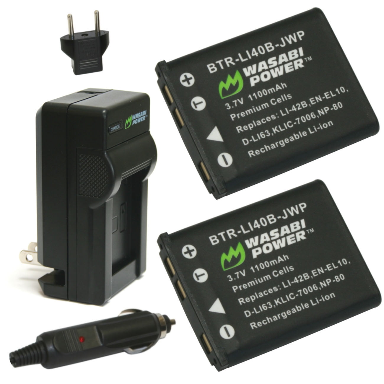 Wasabi Power Lithium Ion Camera Rechargeable Battery (2-Pack) and ...