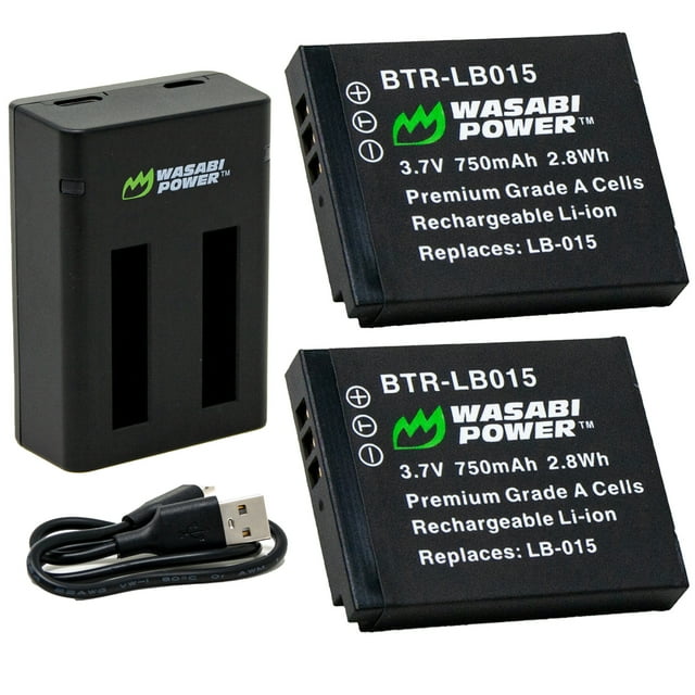 Wasabi Power Battery (2-Pack) and Charger for Kodak LB-015 - Walmart.com