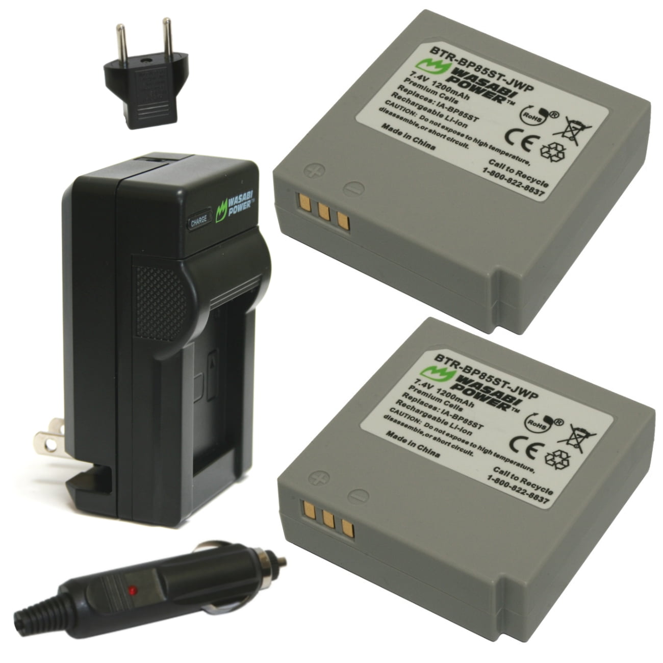 Wasabi Power Battery (2-Pack) and Charger for Samsung IA-BP85NF, IA ...