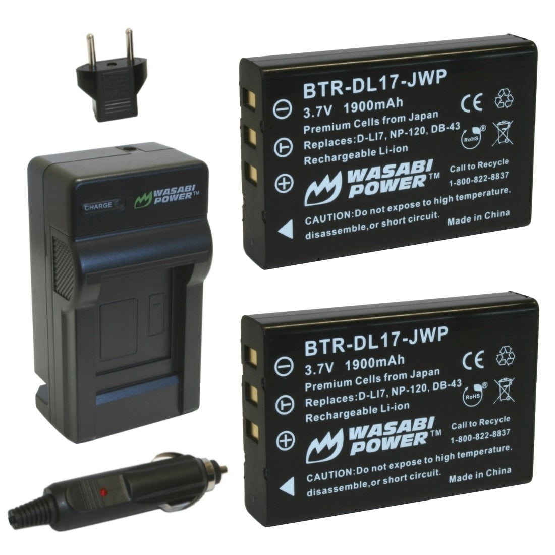Wasabi Power Battery (2-Pack) and Charger for Toshiba PX1657, PA3791U ...