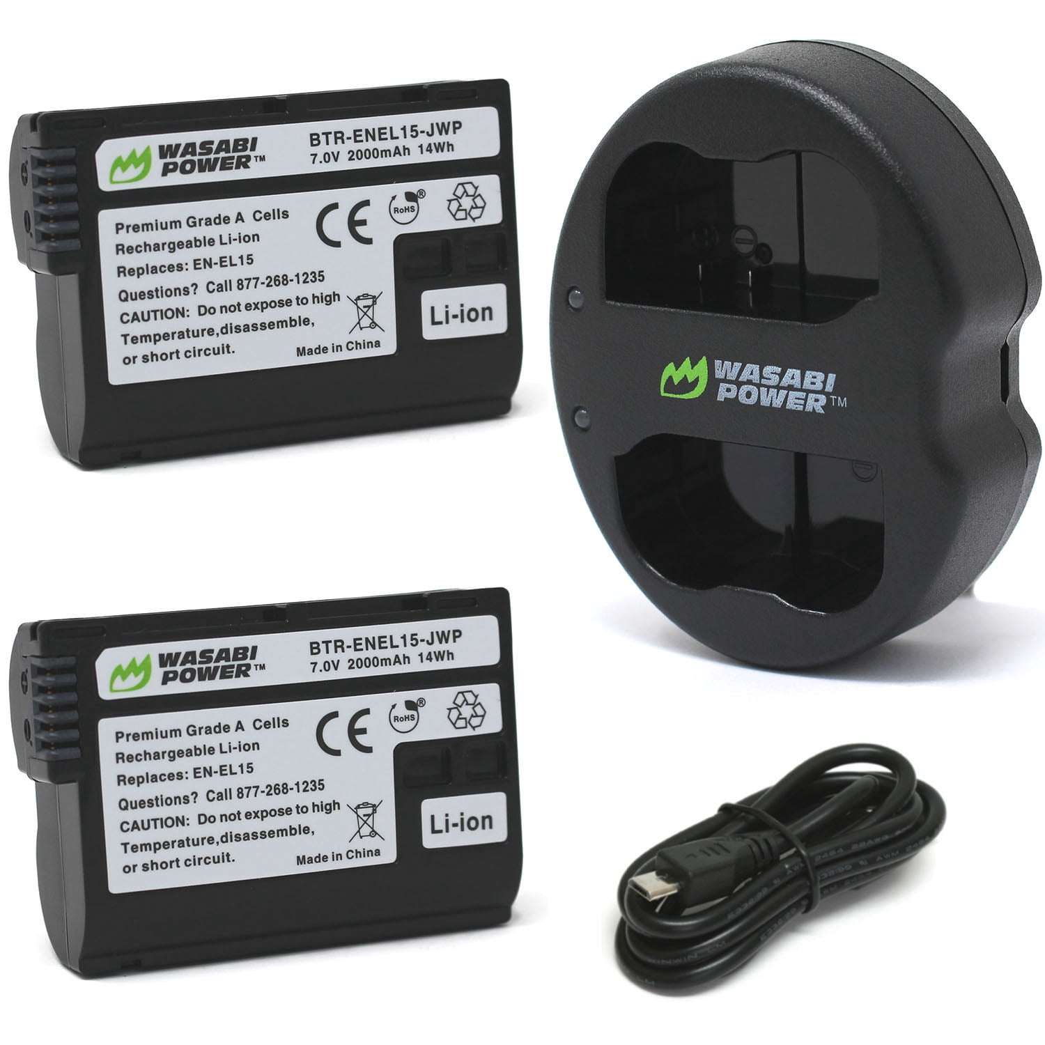 Wasabi Power Battery (2-Pack) and Dual Charger for Nikon EN-EL15, EN ...