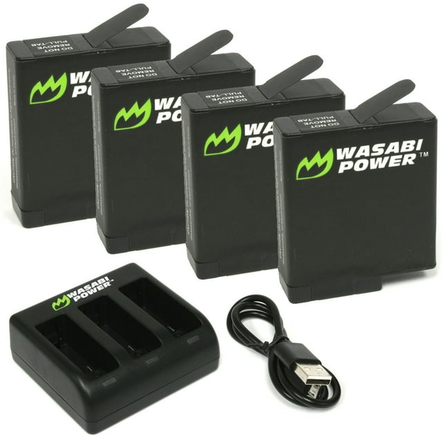 Wasabi Power Battery (4-Pack) and Triple Charger for GoPro HERO7 Black ...