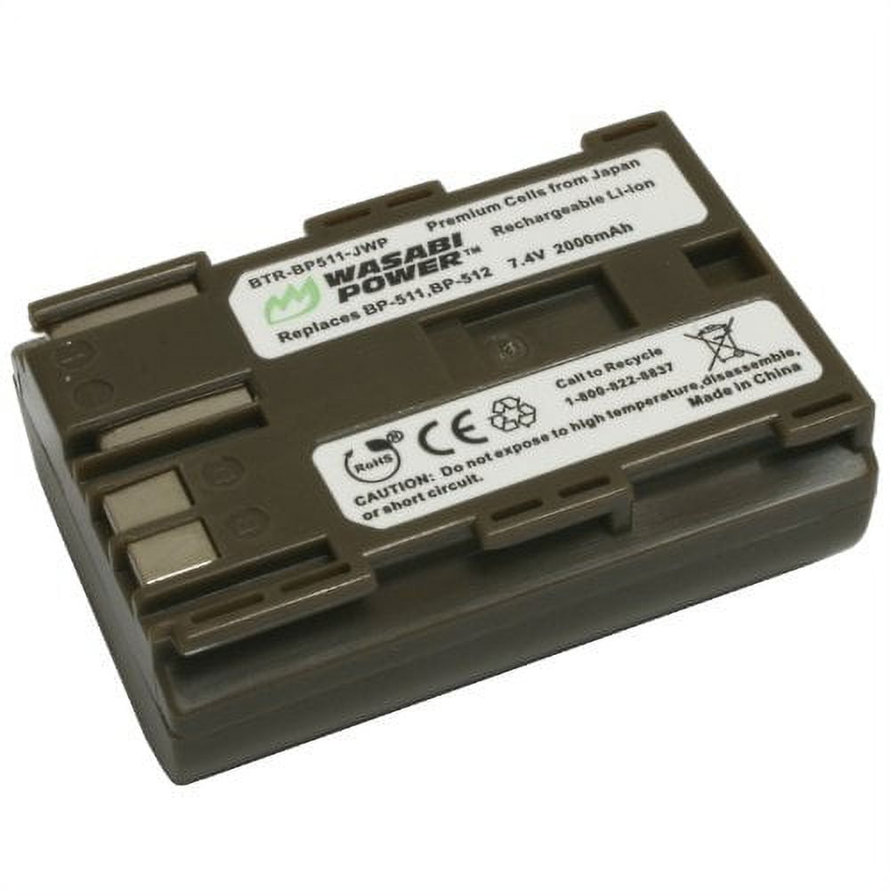 Wasabi Power Battery for Canon BP-511, Rechargeable Lithium-Ion ...