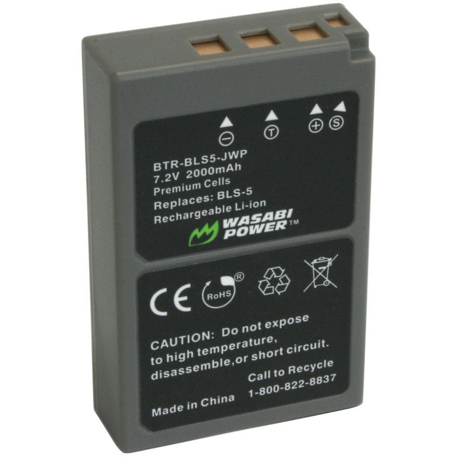 Wasabi Power Battery for Olympus BLS-1, BLS-5, BLS-50, PS-BLS5, PS-BLS1 ...