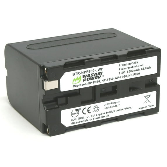 Wasabi Power Li-Ion Battery for Sony NP-F975, NP-F970, NP-F960, NP-F950 (8500mAh, L Series ...