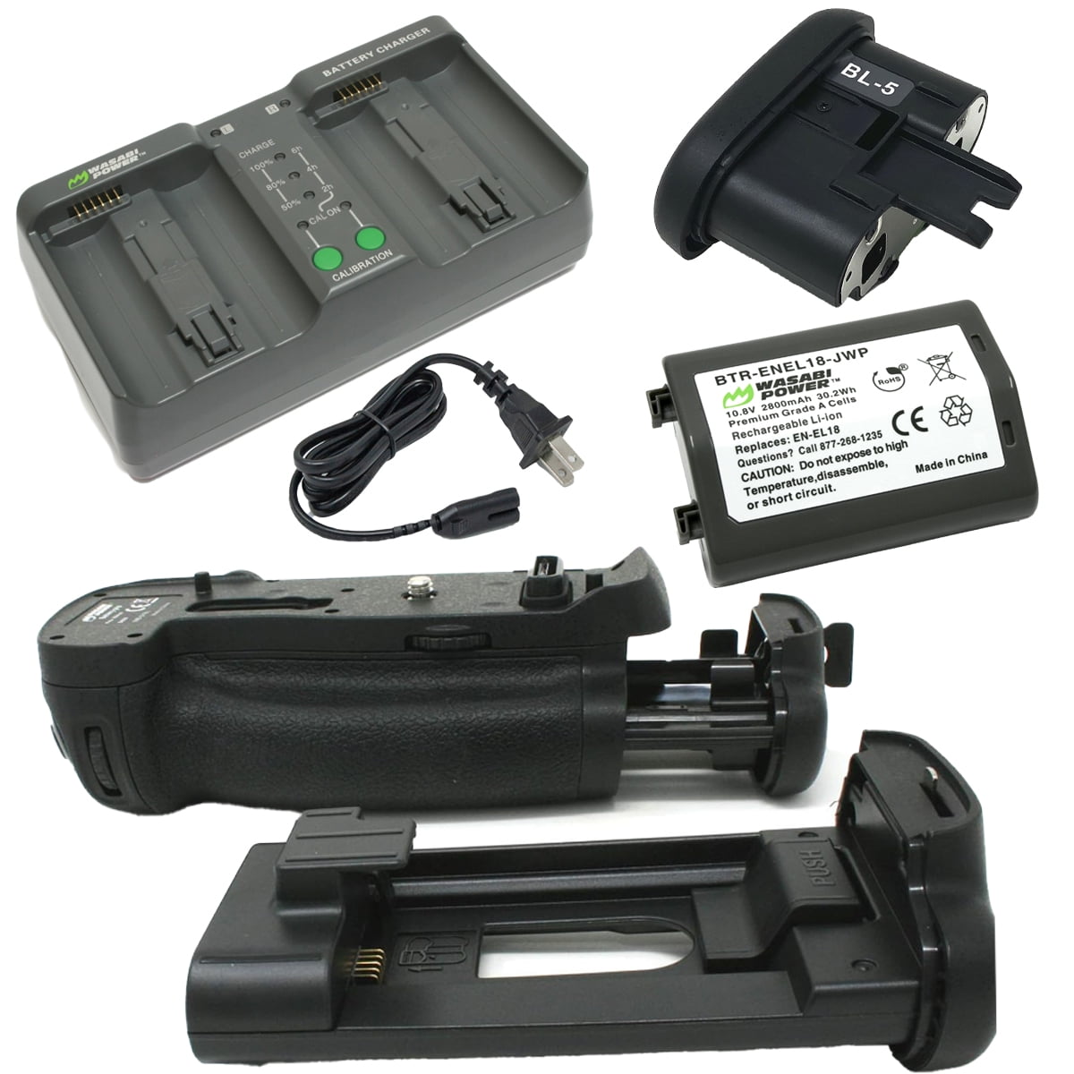 Wasabi Power EN-EL18 Battery, Wasabi Power MB-D18 Battery Grip for ...
