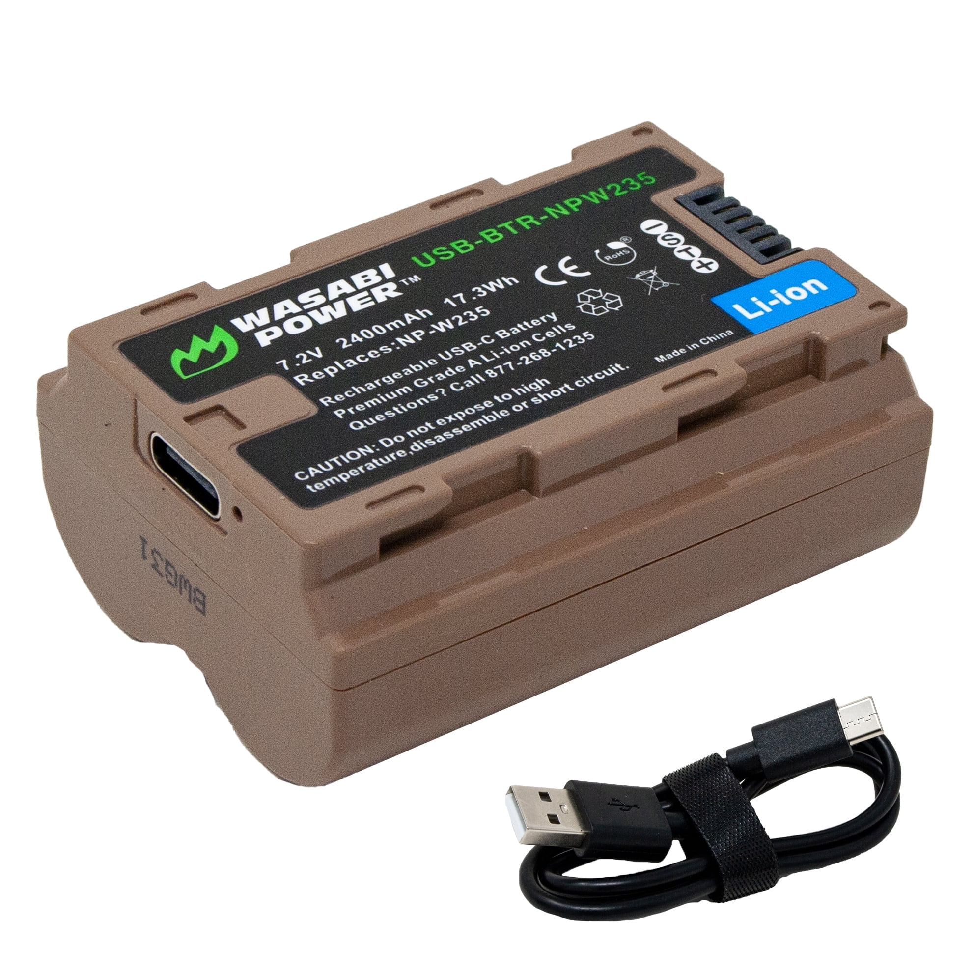 Wasabi Power USB Battery for Fujifilm NP-W235 with USB-C Fast Charging ...