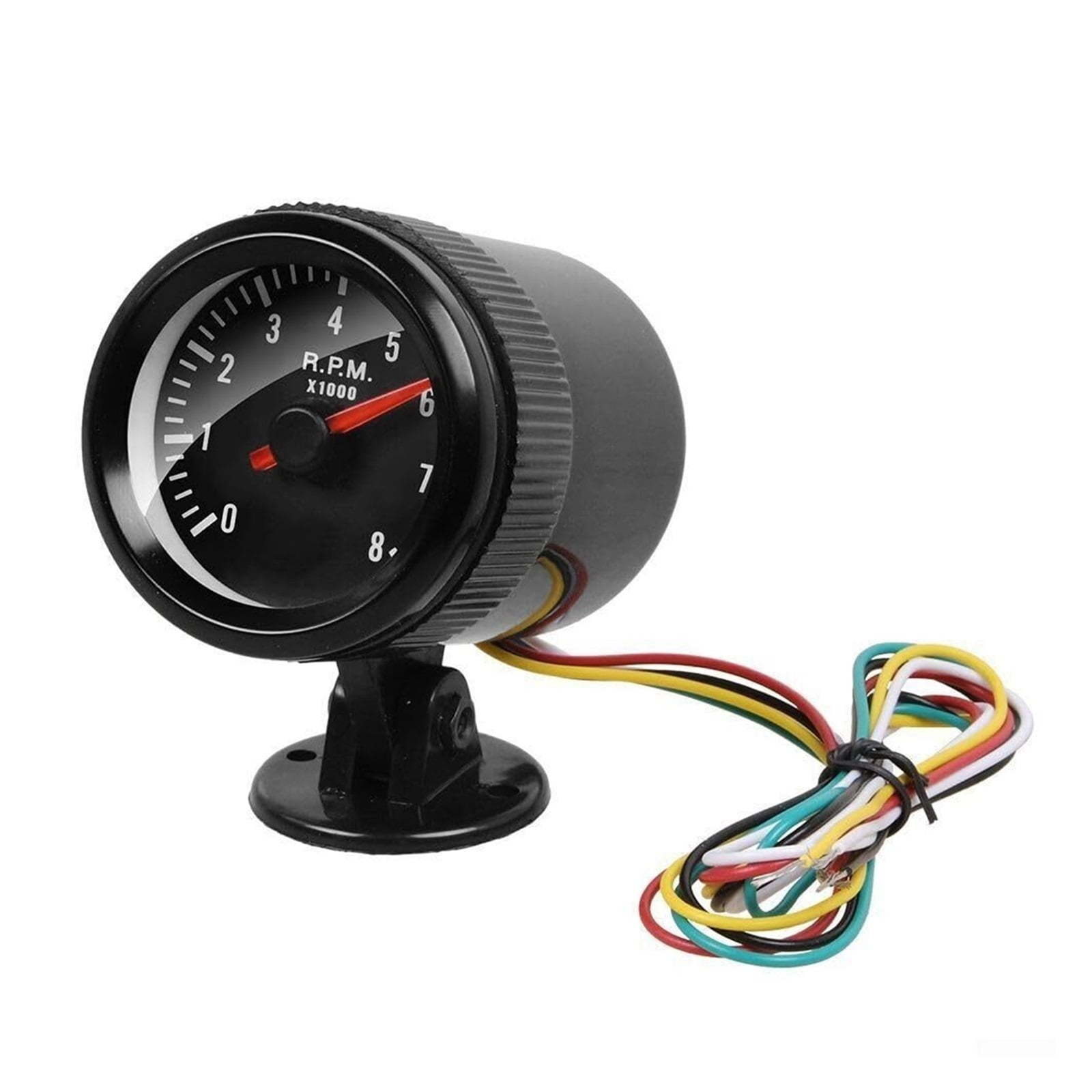 Wasachi Car Tachometer Gauge Meter, 2 Inch 52Mm Black Face White Light ...