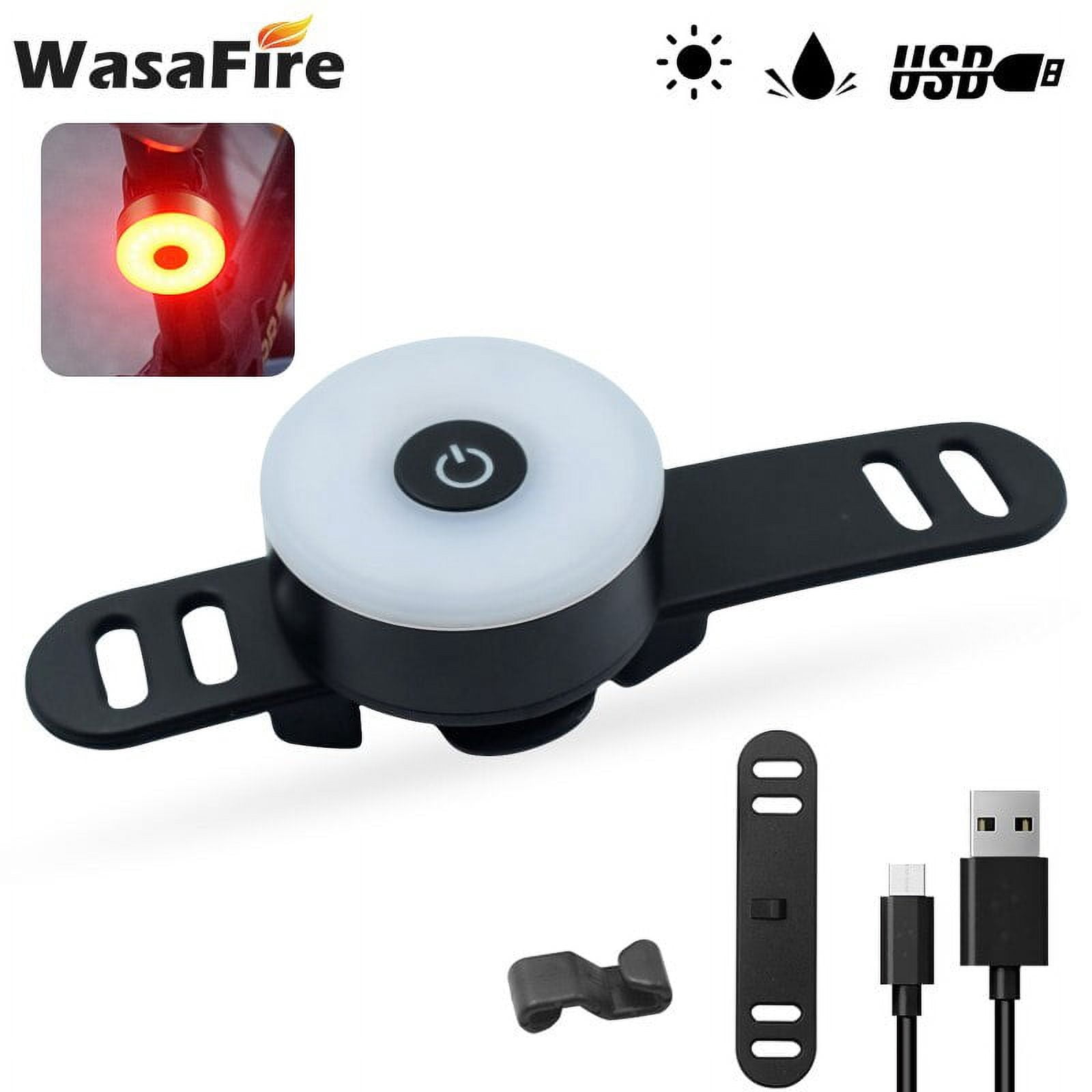 Wasaga Bicycle Tail Light USB Rechargeable Bike Rear Light Mini Flash ...