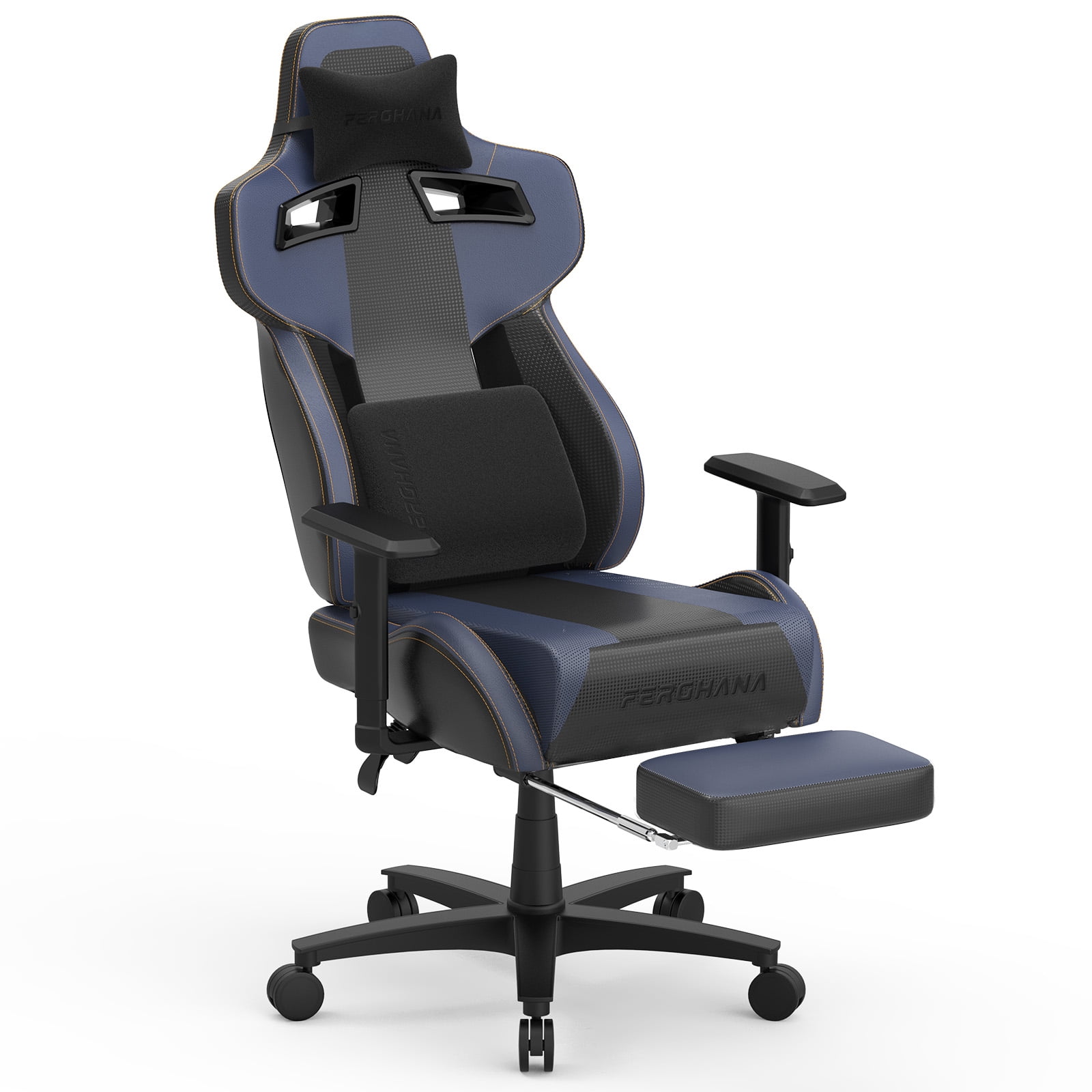 Wasait Gaming Chair with Footrest, Leather Height Adjustable Gamer ...