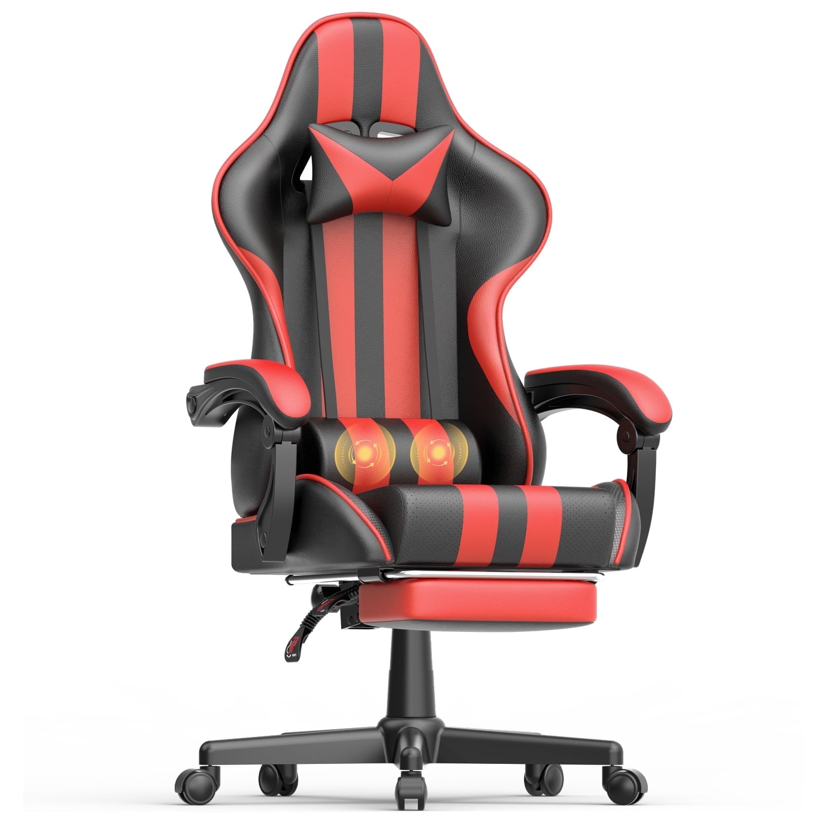 Wasait Gaming Chair with Footrest Office Chair with Lumbar Support and ...