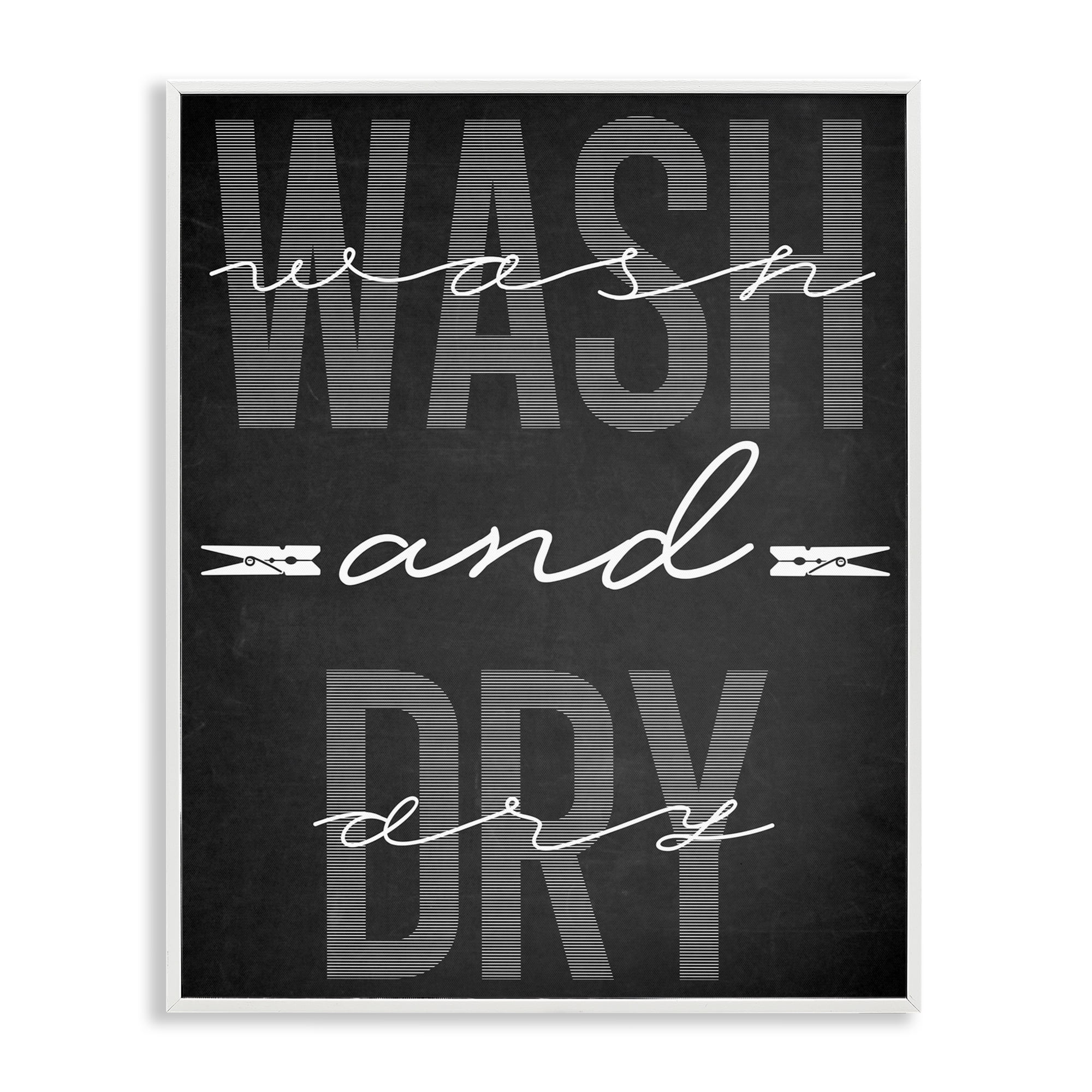 Wash And Dry Black Minimal White Framed Giclee Art, design by Marcus ...