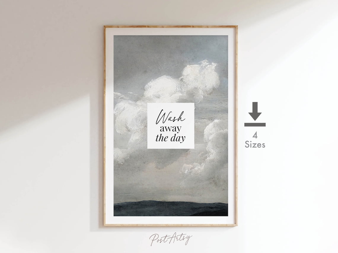 Wash Away Bathroom Art Print Bathroom Wall Decor Muted Vintage Style ...
