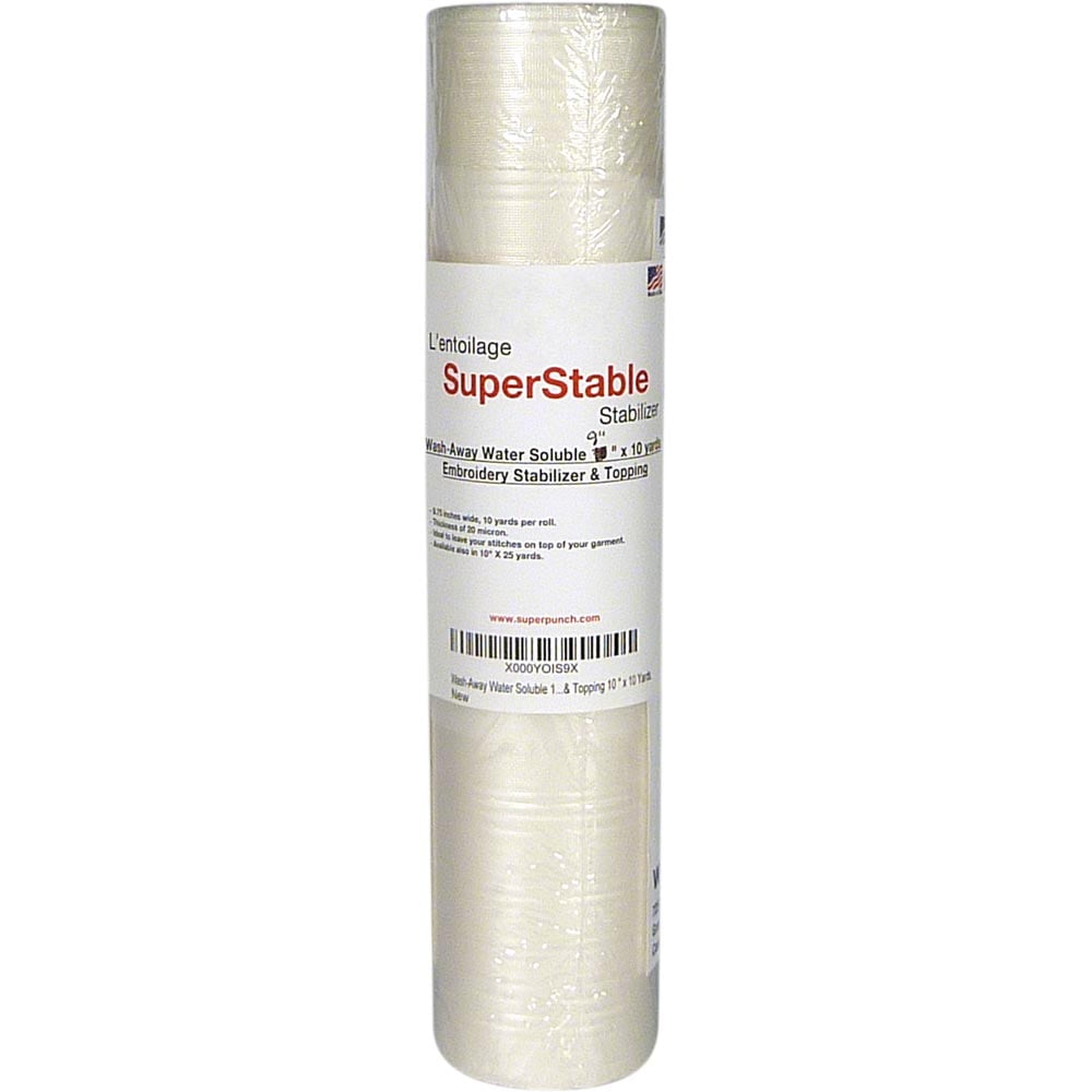Wash-Away Water Soluble Stabilizer 9 inch x 10 Yard Roll. SuperStable ...