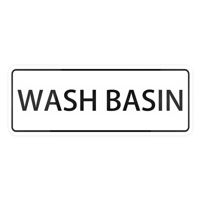 Wash Basin Sign, 10 X 3 Inch Acrylic Plastic Sign With Symbols, Self ...