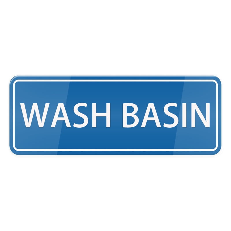 Wash Basin Sign, 10 X 3 Inch Acrylic Plastic Sign With Symbols, Self ...