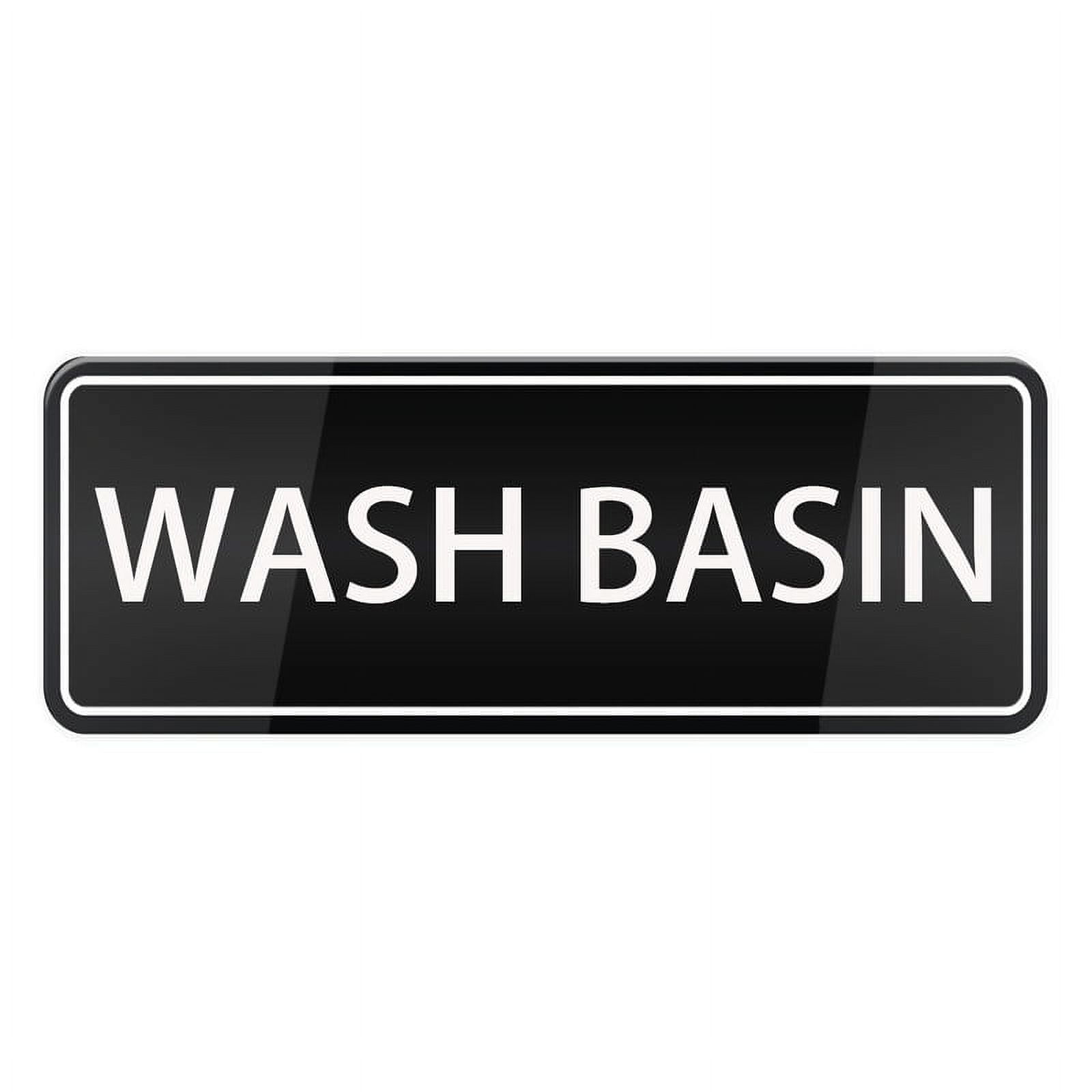 Wash Basin Sign, 10 X 3 Inch Acrylic Plastic Sign With Symbols, Self ...