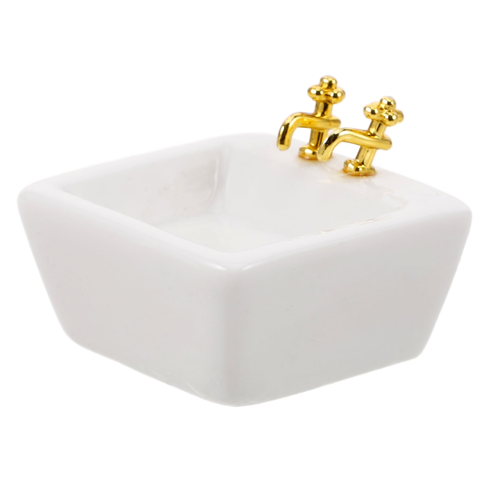 Wash Basin Toy 1:12 Scale Bathroom Sink Dollhouse Washbasin White 4 ...