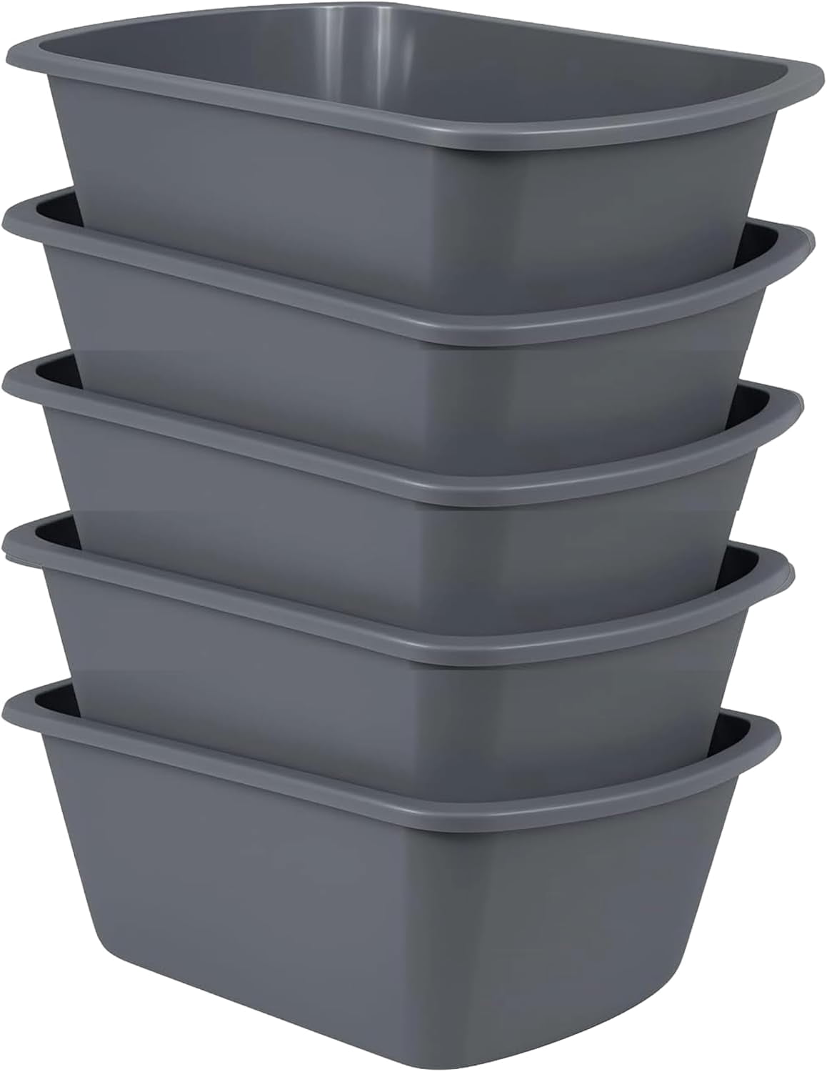Wash Basins [5 Pack] – Rectangular Plastic 7-Quart Graduated Hospital ...