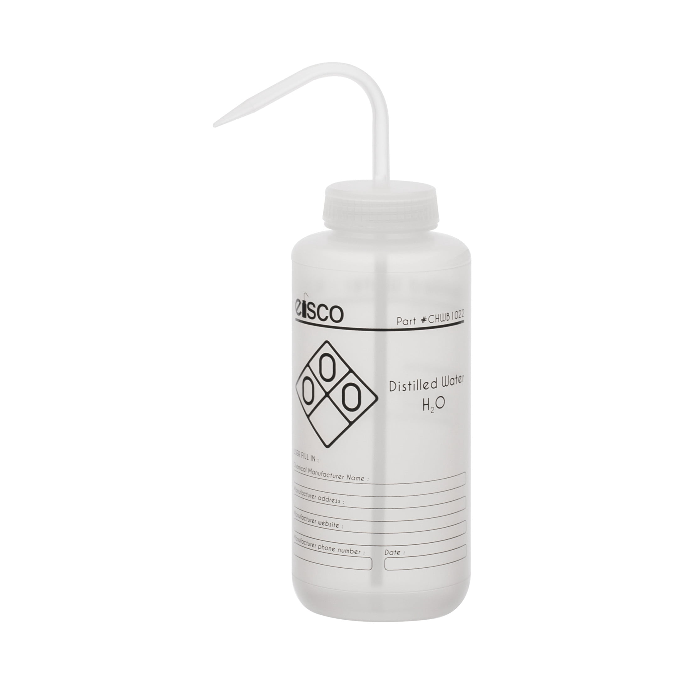 Wash Bottle for Distilled Water, 1000ml - Labeled with Chemical ...