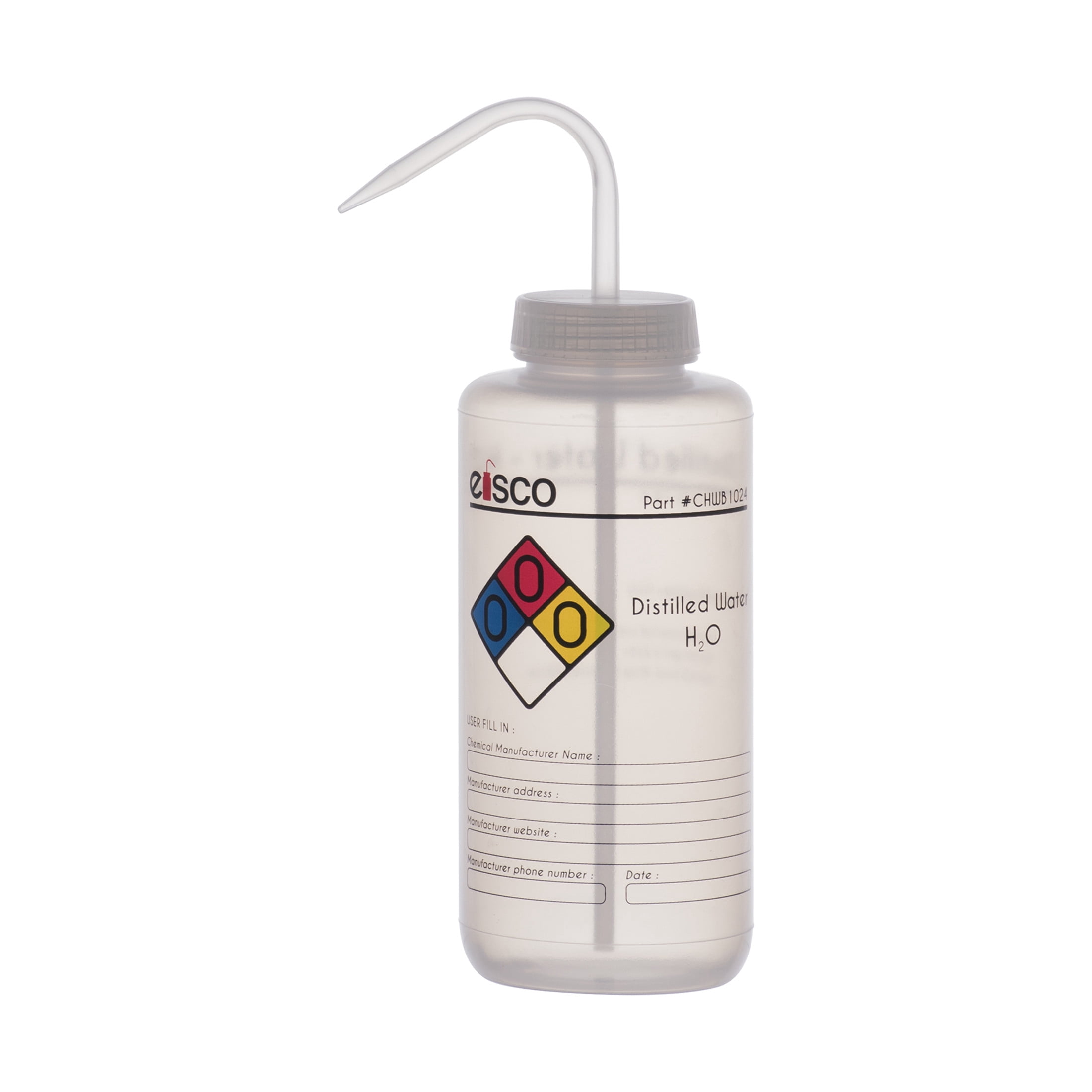 Wash Bottle for Distilled Water, 1000ml - Labeled with Color Coded ...