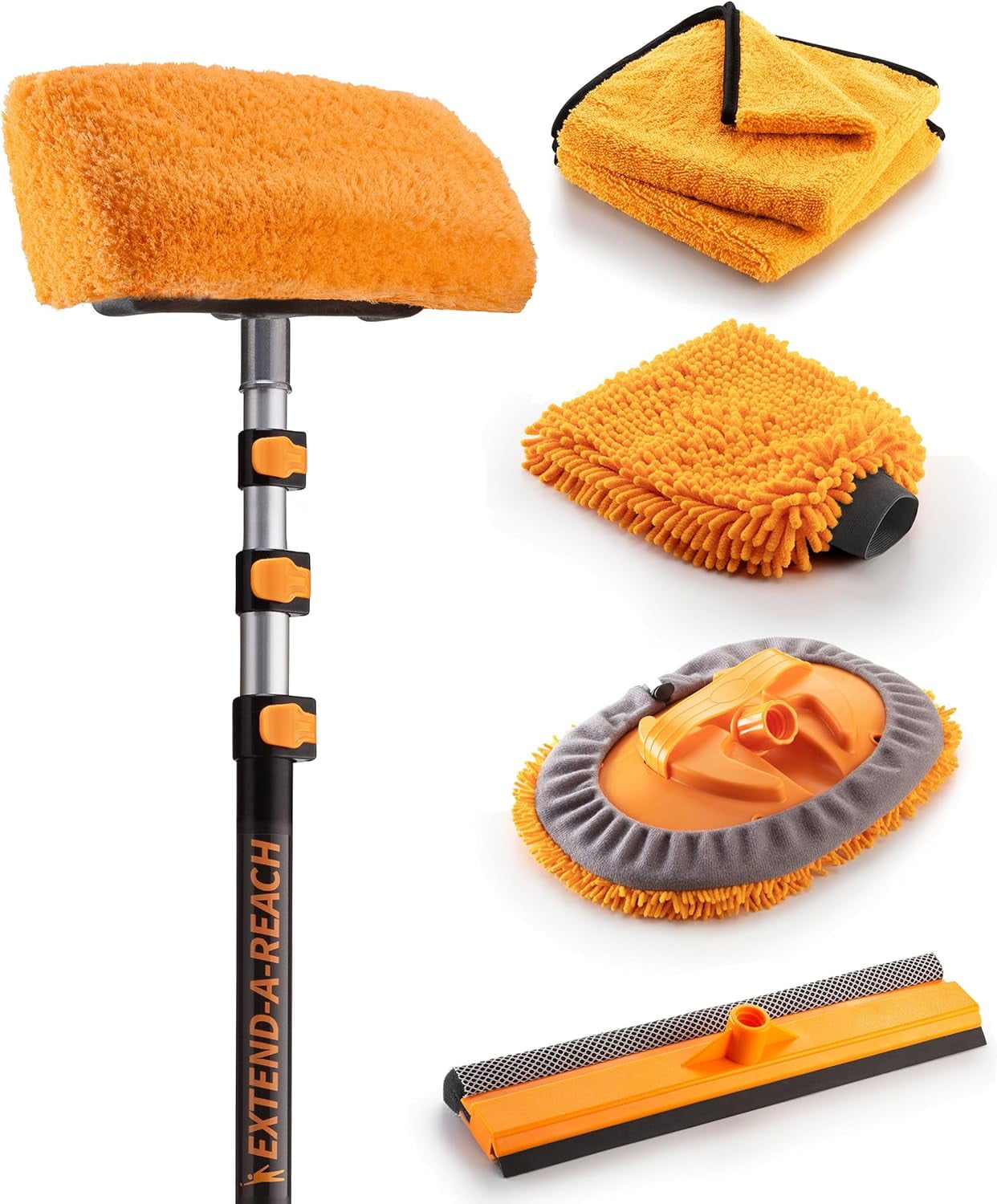 Wash Brush Kit 48-144״ Long Extendable Handle Car, RV, Truck Washing ...