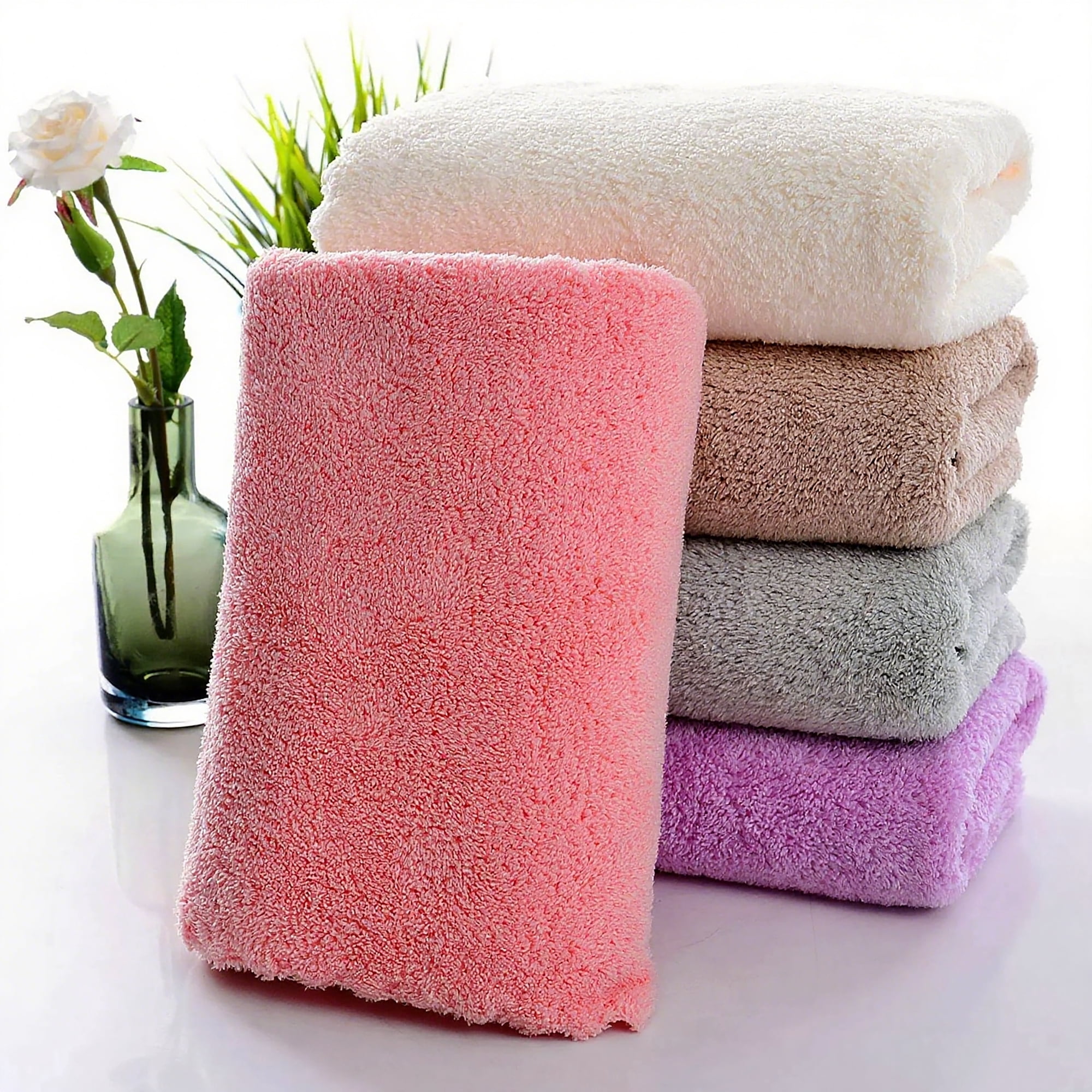Wash Cloths - Set of 5 - Size 14" x 30" Face Washcloth, Super Soft and ...
