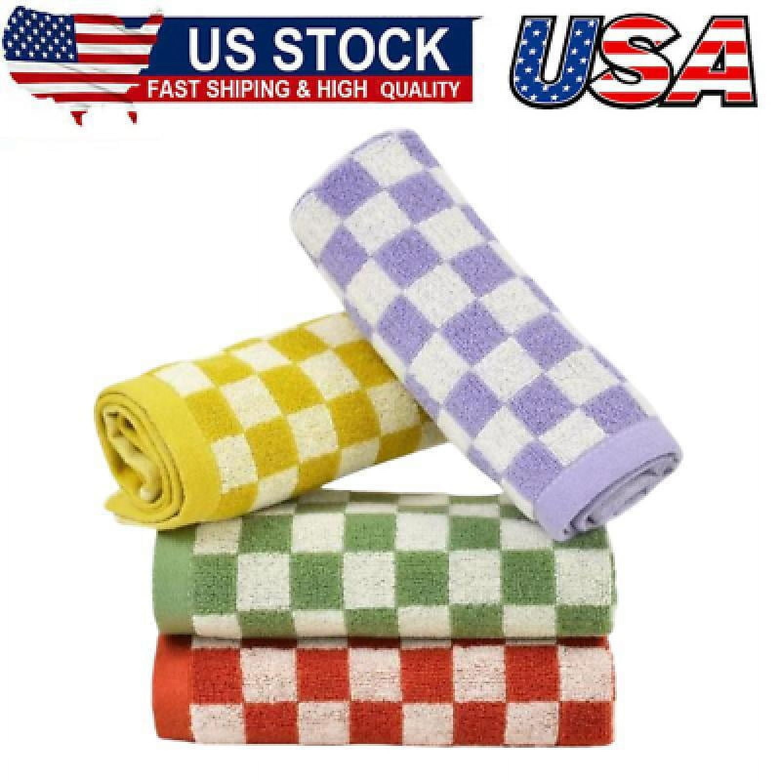 Wash Cloths for Showering Cotton Checkered 4 Pack 4 Colors - Cotton ...
