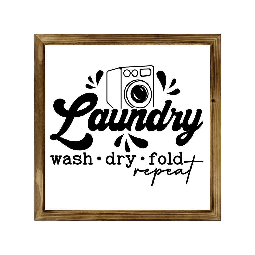 Wash Day Fold Repeat Sign 16x16 Inch, Rustic Farmhouse Decor Home Sign ...