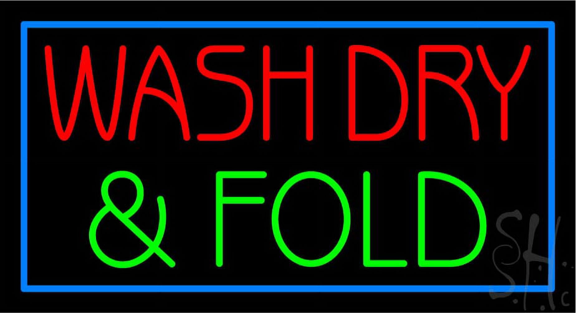 Wash-Dry and Fold Red Border LED Neon Sign 13" Tall x 24" Wide - inches ...