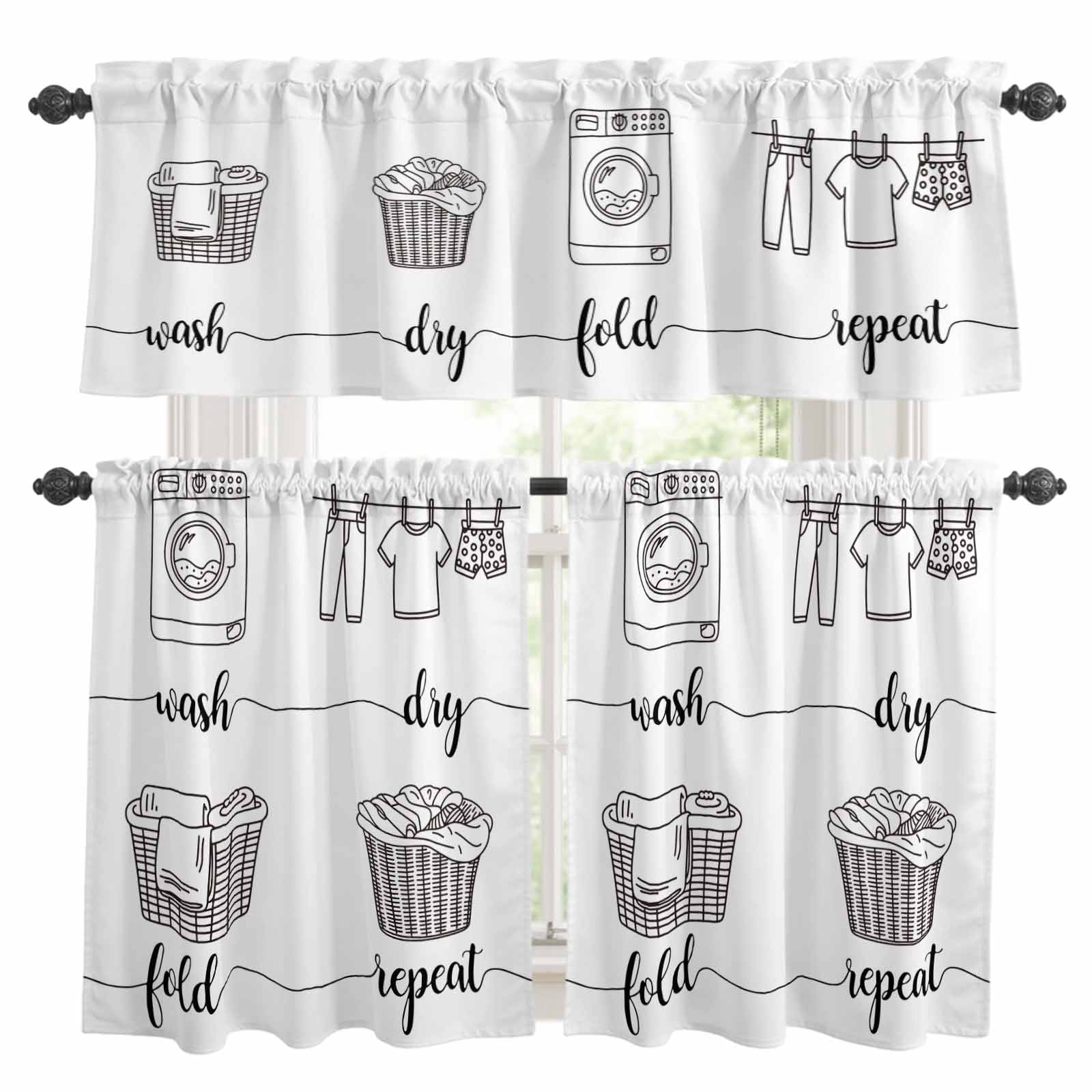 Wash Dry Fold Repeat Curtain Valances Set Washing Machine Clothes ...