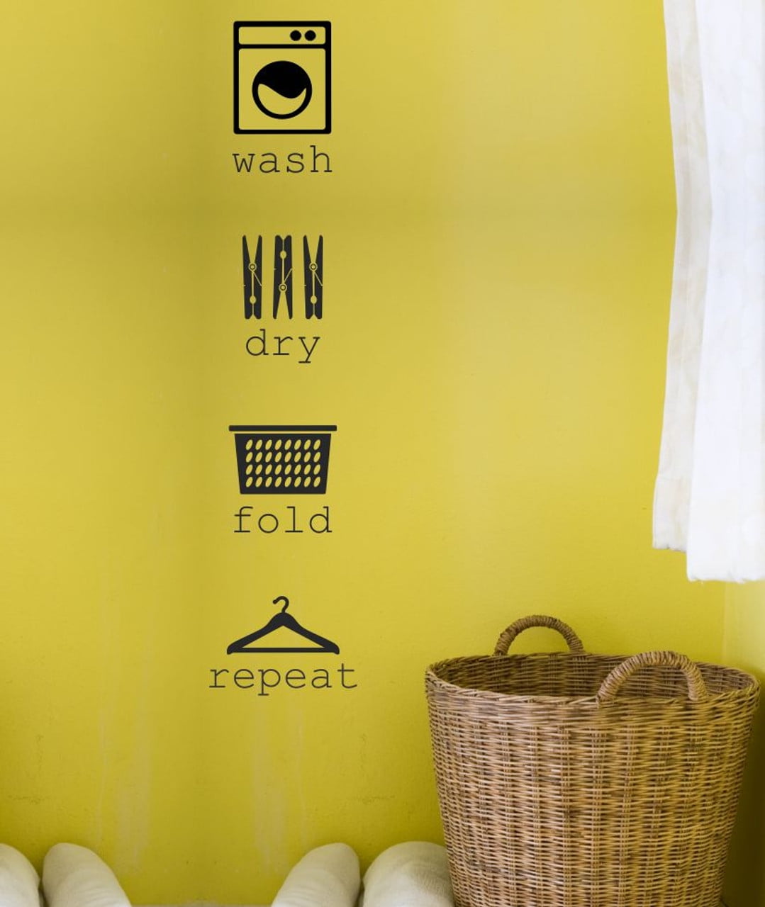 Wash Dry Fold Repeat Quote Decals for Wall - Die-Cut Vinyl Wall Art ...