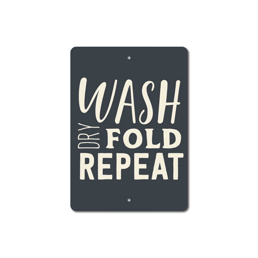 Wash Dry Fold Repeat Sign Laundry Cycle Sign Cute Laundry Sign Size: 16 ...
