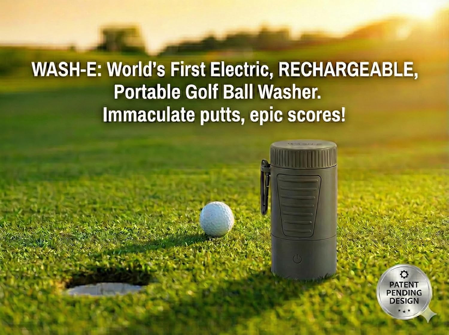 Wash-E Electric Golf Ball Cleaner – Motorized, USB-C Rechargeable ...