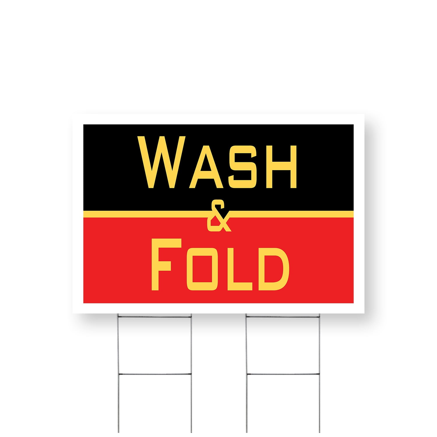 Wash and Fold Yard Sign 24 Inch x 36 Inch Single Sided Weatherproof ...