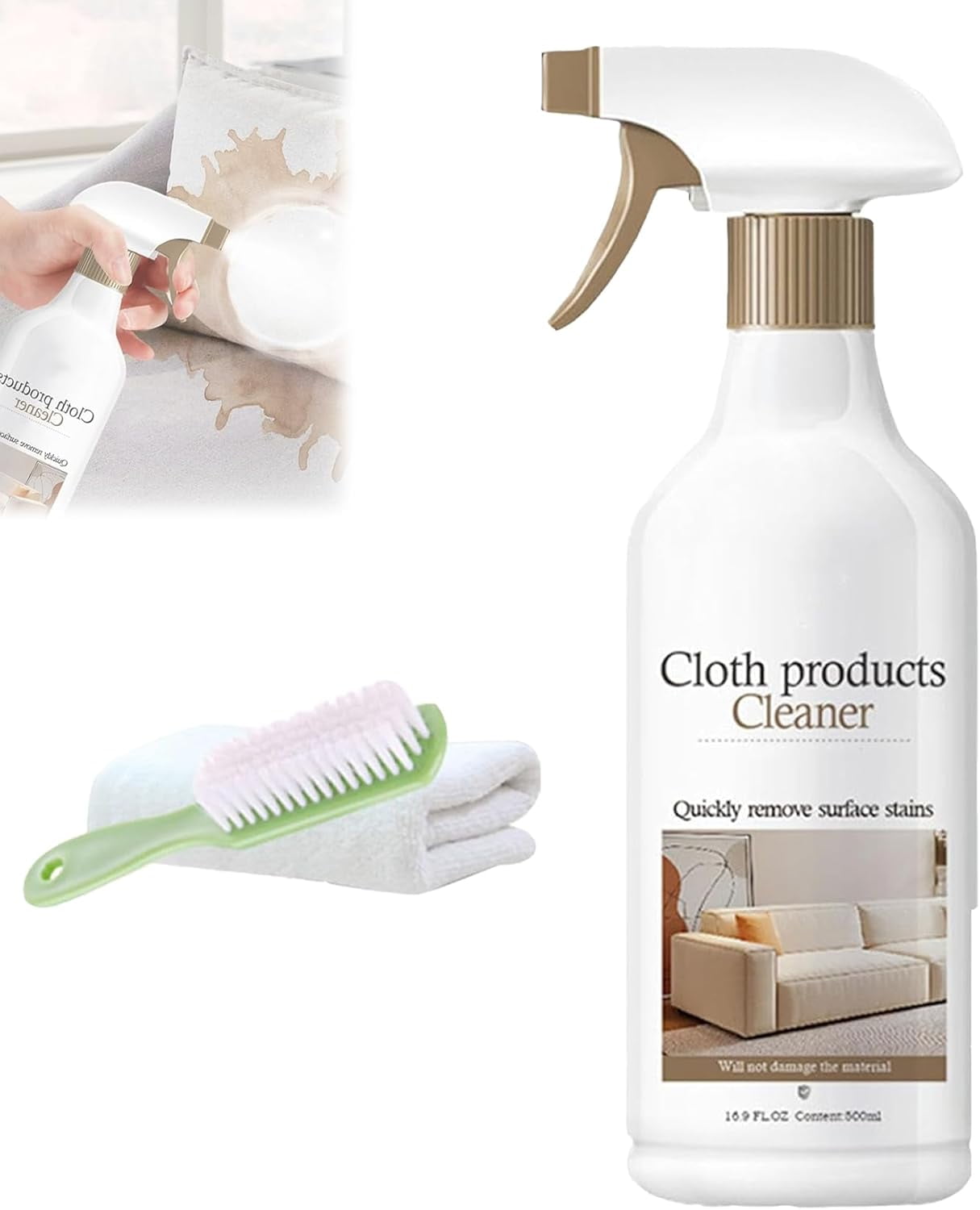 Wash-Free Cleaner Spray For Sofa, Couch Cleaner For Fabric, Car Upholstery, Carpet, Rugs ...