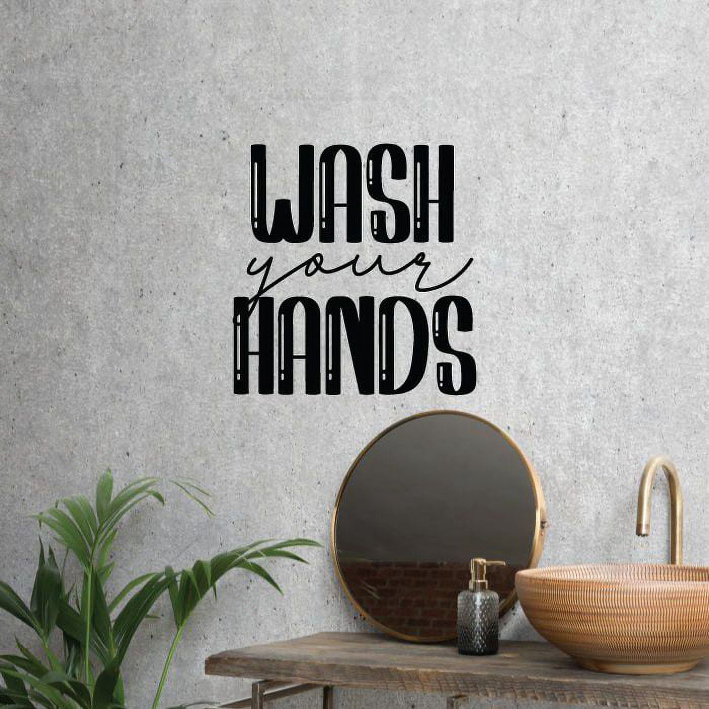 Wash Your Hands - Bathroom Rules Quotes Toilet CR Vinyl Wall Art ...