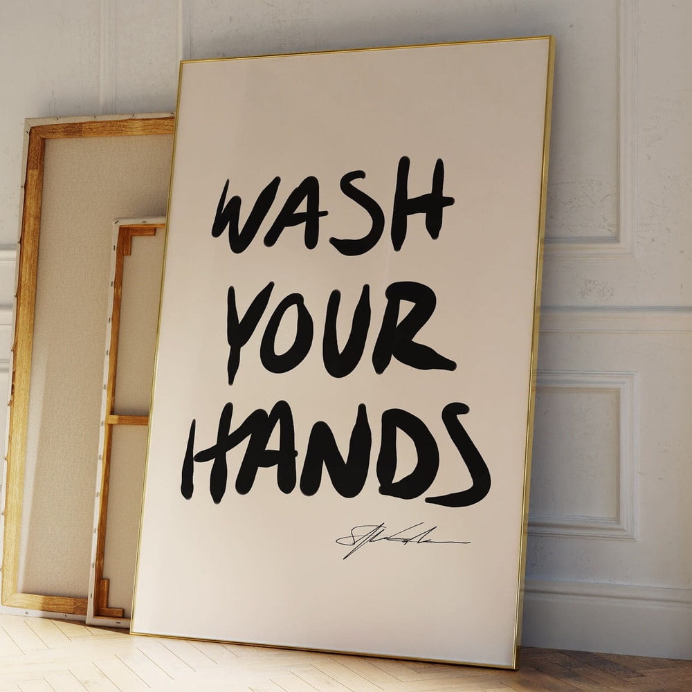 Wash Your Hands Print, Cute Bathroom Print, Aesthetic Art, Trendy ...