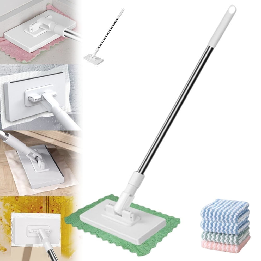 No Wash Mop Disposable Dust with 5 Reusable Cloths,Mopa Desechable Para ...
