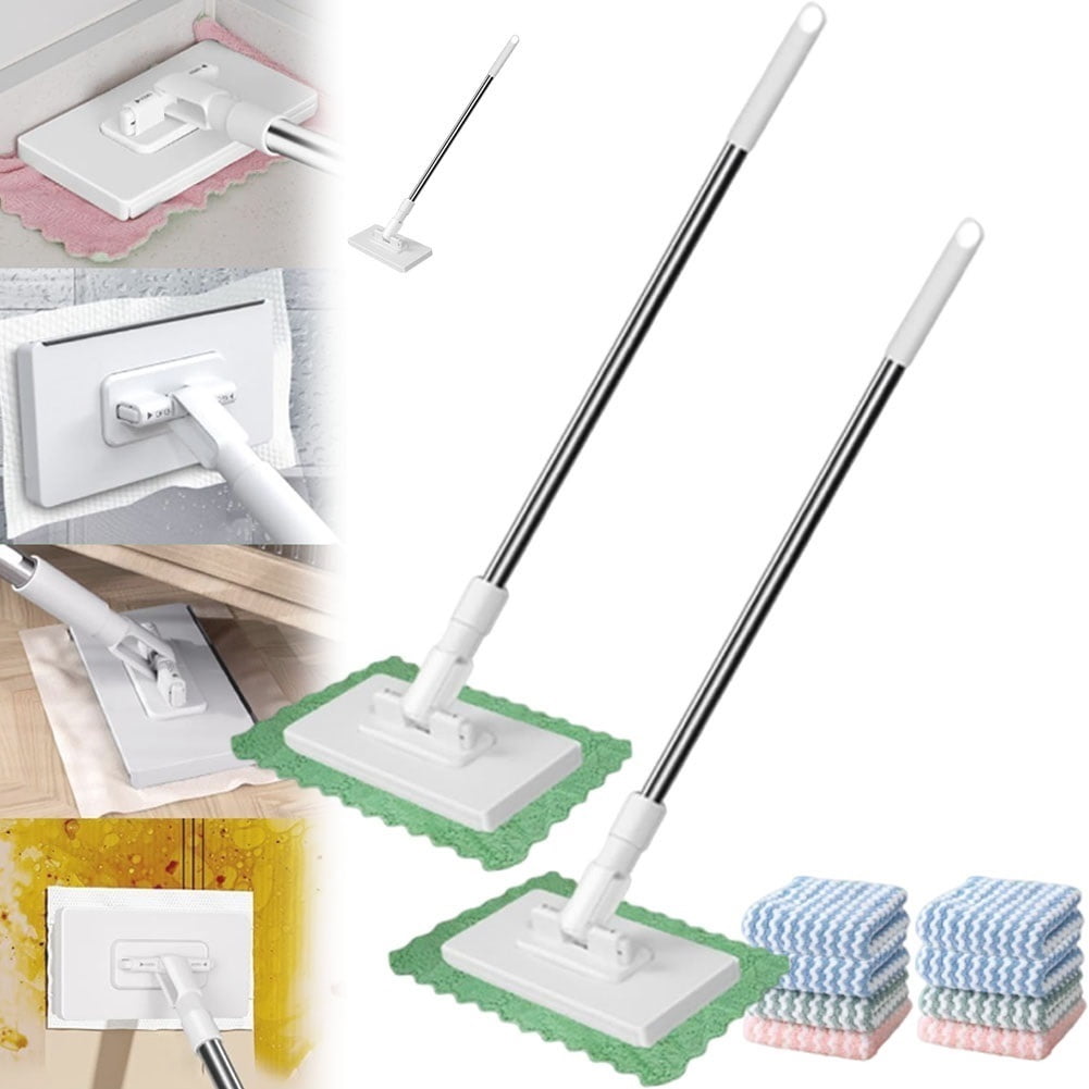 No Wash Mop Disposable Dust with 5 Reusable Cloths,Mopa Desechable Para ...