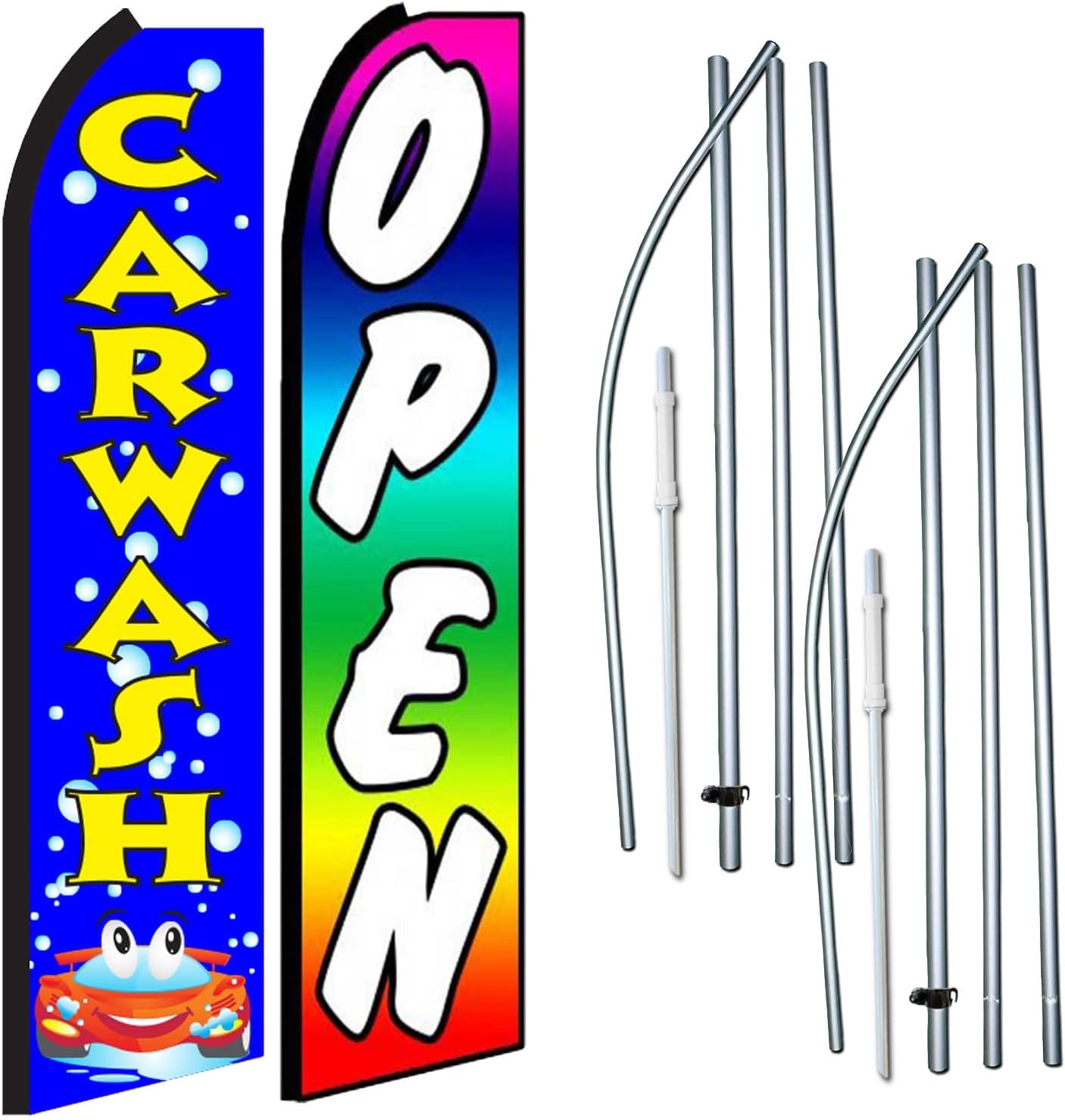 Wash / Open - 2 Pack of Swooper Flag Sets - Includes 2 Swooper Flags ...