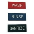 Wash, Rinse & Sanitize Signs 3Pk for 3 Compartment Sink - 1-3/8" high x ...