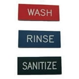 Wash, Rinse & Sanitize Signs 3Pk for 3 Compartment Sink - 1-3/8" high x ...