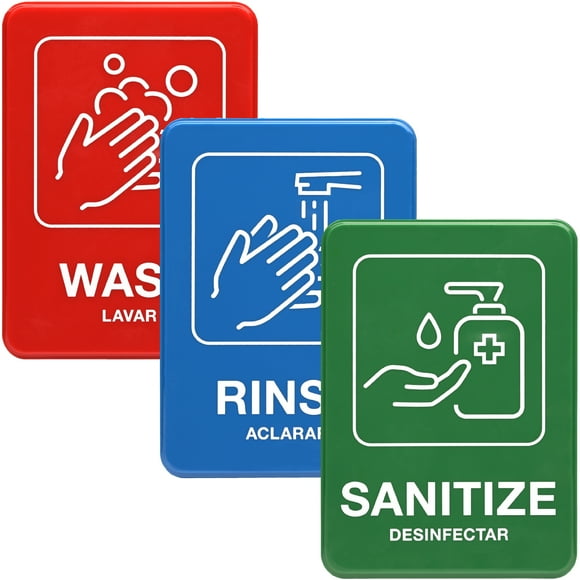 Wash Rinse Sanitize Signs