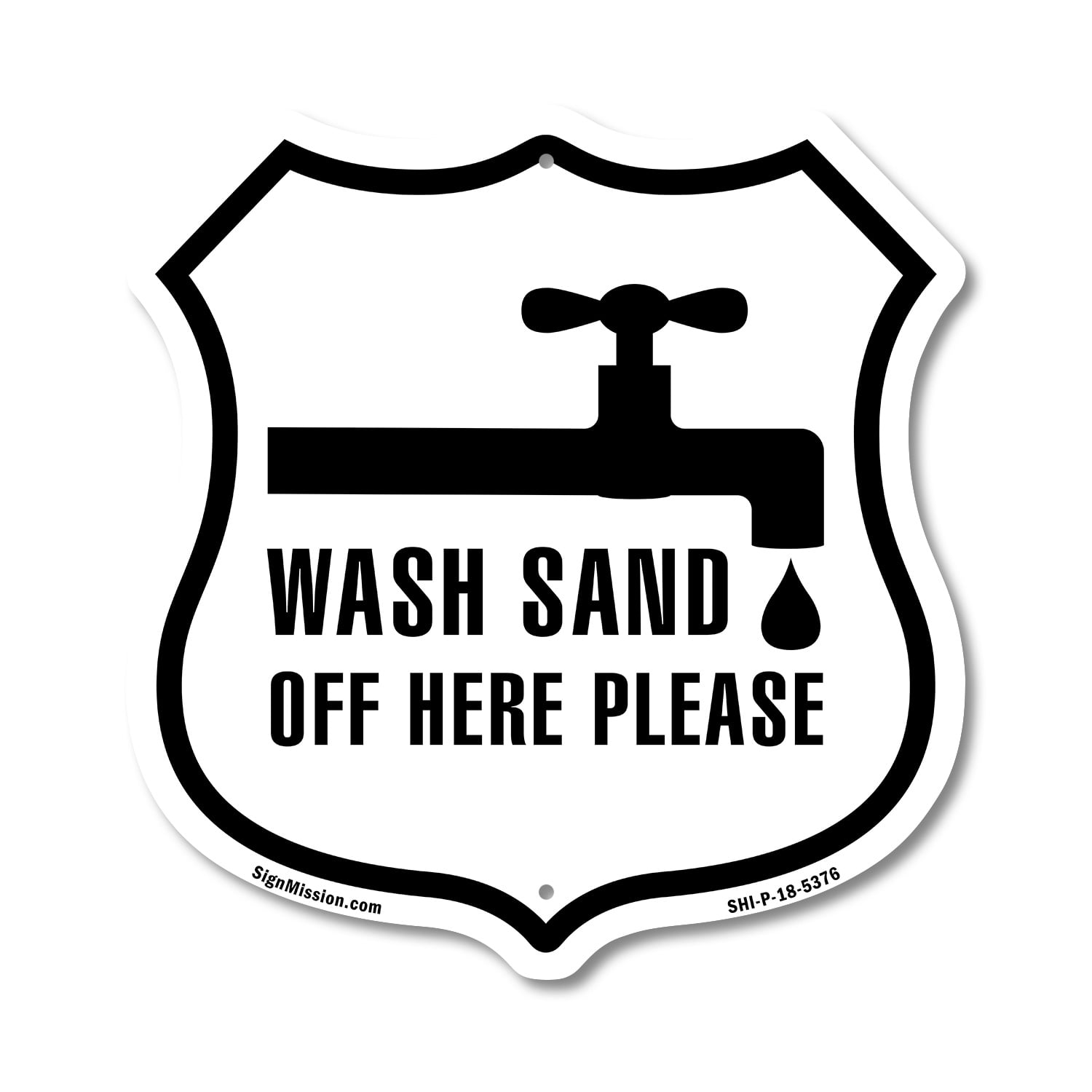 Wash Sand Off Here Please (2 Pack) 12 inch X 12 inch Shield-Shaped Rust ...