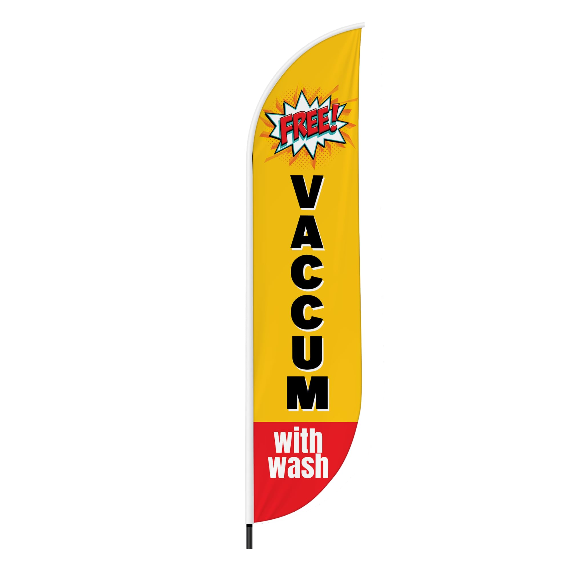 Wash Vaccum Feather Flag(11.5feetX2.5feet) by DreamController | Outdoor ...
