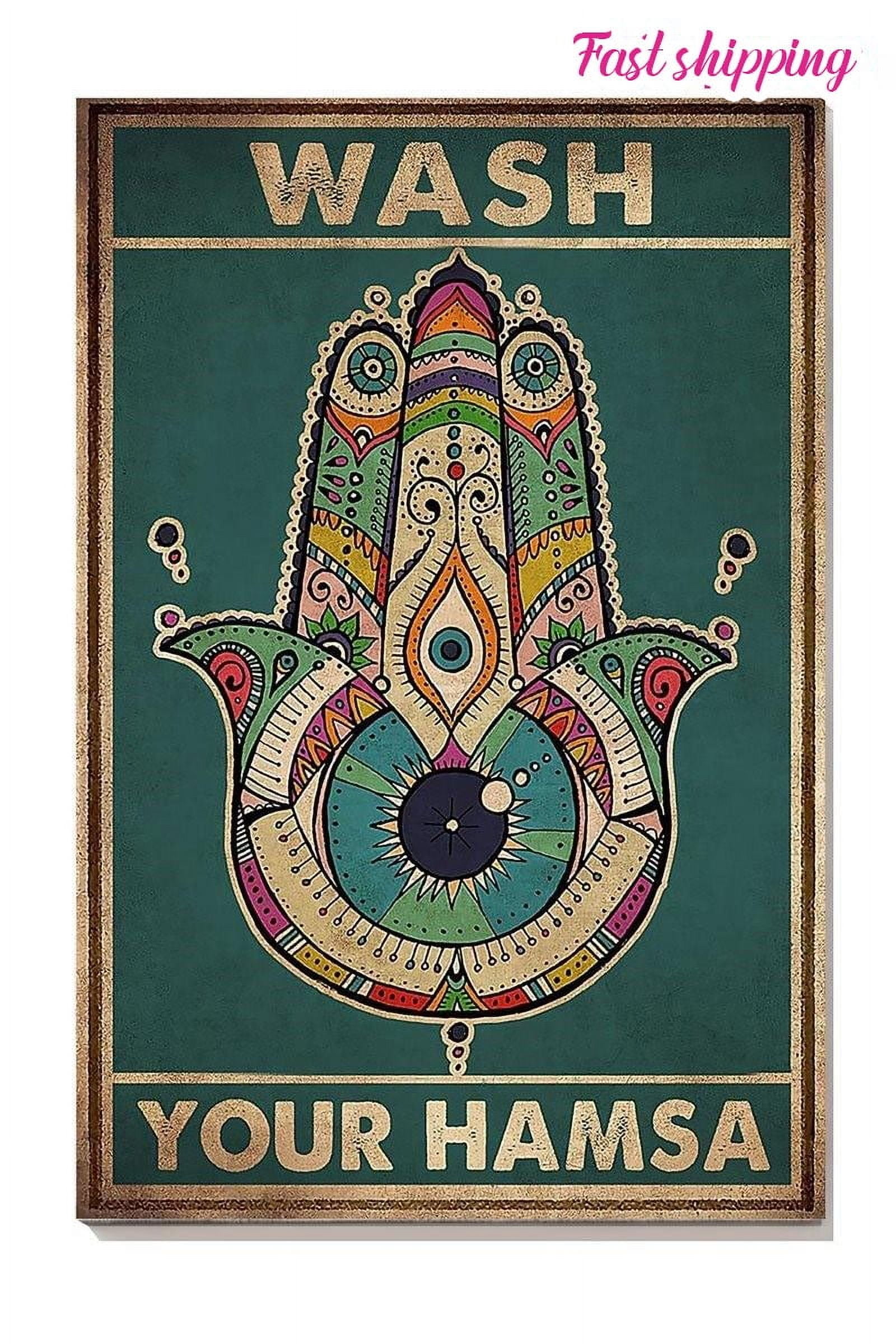 Wash Your Hamsa Namaste Chakra For Yoga Studio poster Wall Art Vertical ...