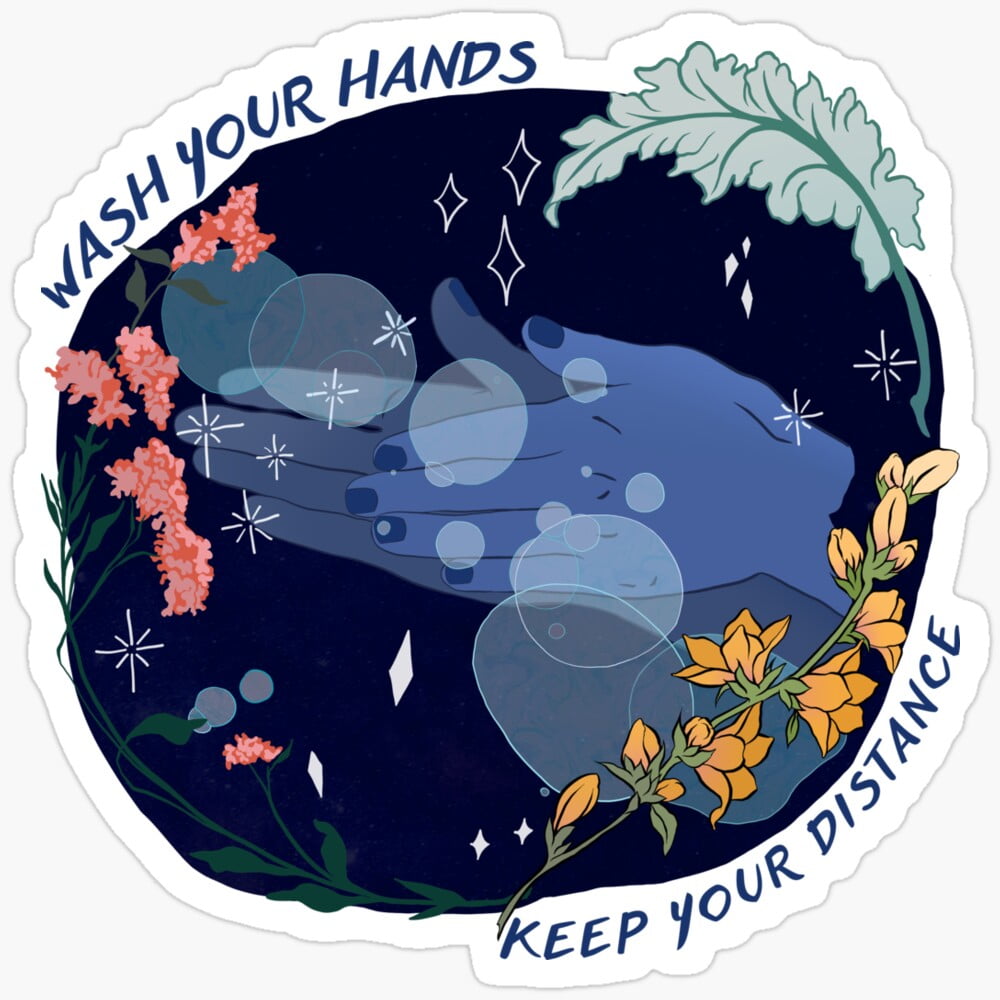 Wash Your Hands And Keep Your Distance Sticker Phone Decal Water Bottle ...