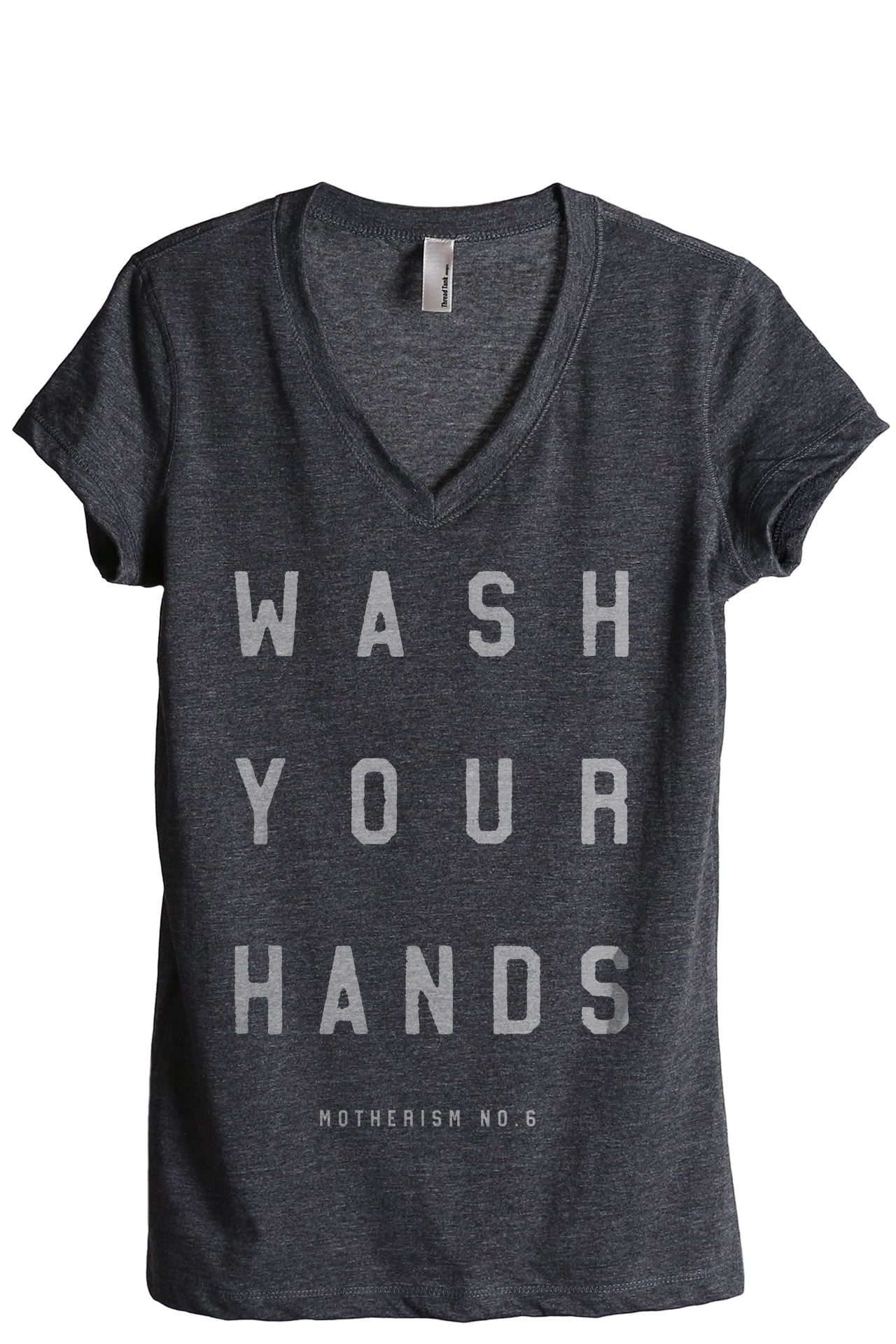 Wash Your Hands Motherism Women's Fashion Relaxed V-Neck T-Shirt Tee ...